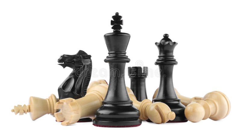 Many Different Chess Pieces on White Background Stock Image - Image of ...