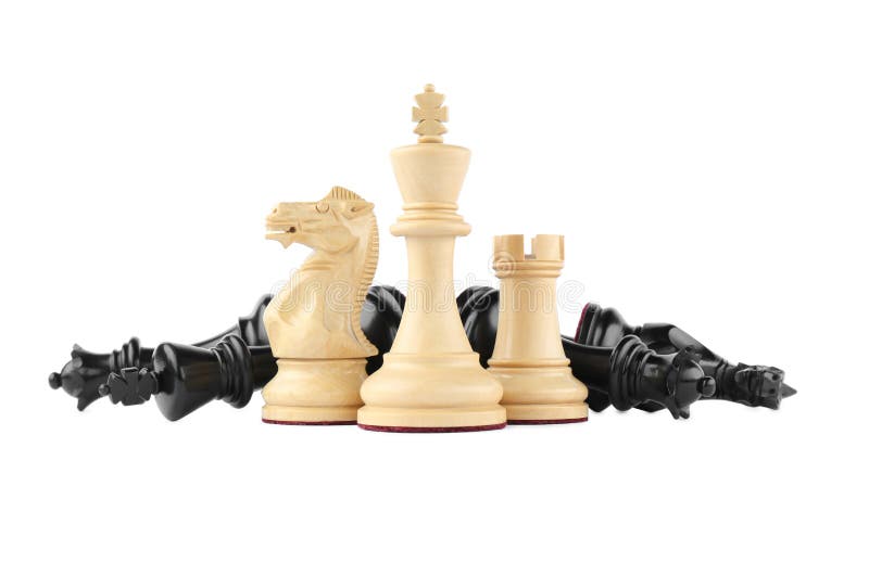 Many Different Chess Pieces on White Background Stock Photo - Image of ...