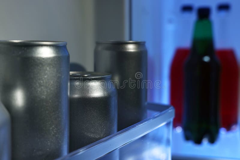 Many Different Cold Drinks in Refrigerator, Closeup Stock Image - Image ...