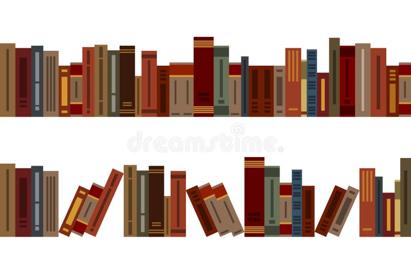Many Different Colored Books, Seamless Borders for Design Stock Vector ...