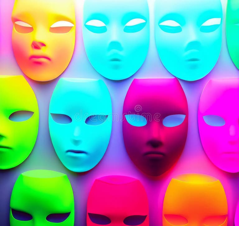 Different Colored Masks Stock Illustrations – 126 Different Colored ...