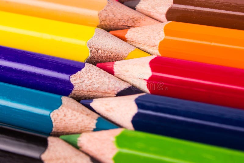 Many Different Colored Pencils on White Background Stock Image - Image ...