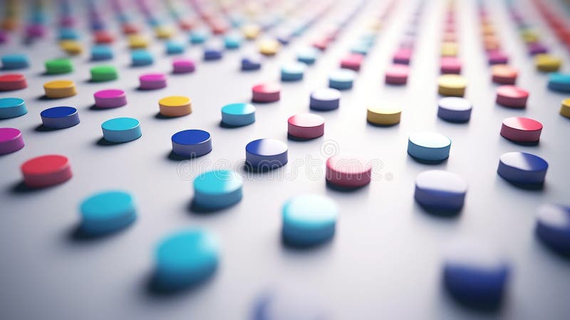 Many Different Colored Pills are Arranged on a White Table Top Stock ...