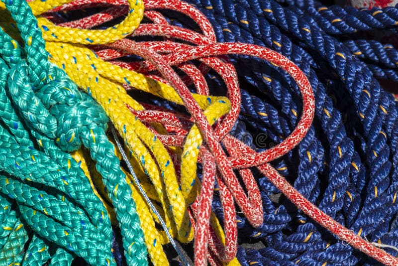 Many Different Colored Ropes Together Stock Image - Image of climber ...