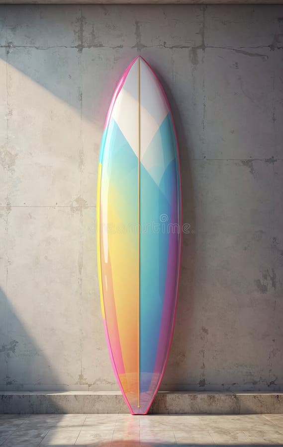 Many Different Colored Surfboards Standing in a Row on a Wooden Wall ...