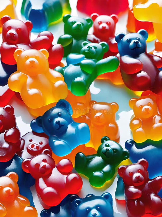 Many Different Colorful Candies on a White Background Stock ...