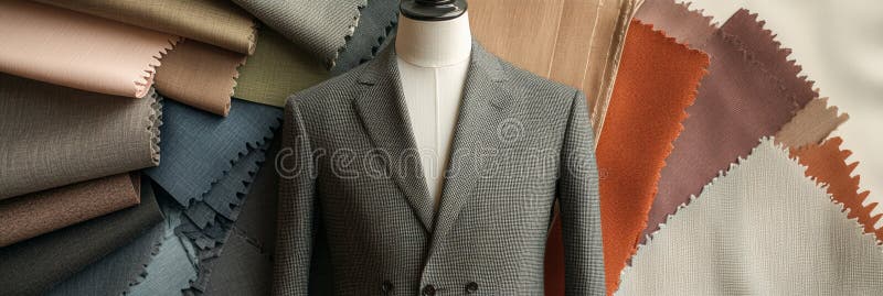 Tailor Choosing Fabric Samples for Elegant Bespoke Suit Stock Image ...