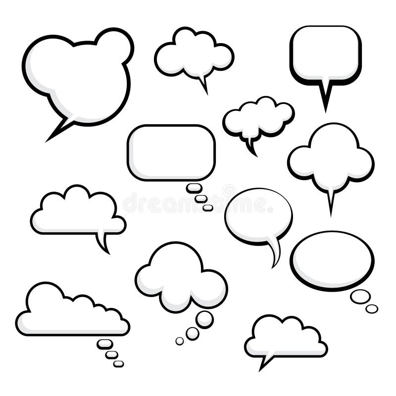 Many Different Comic Speech Bubbles Stock Illustration - Illustration ...
