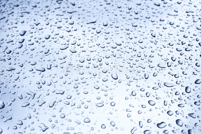 Many Different Drops of Water on the Metal Surface Stock Image - Image ...