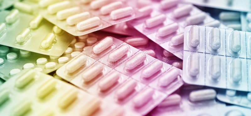 Medication in Blister As a Colorful Header Stock Photo - Image of ...