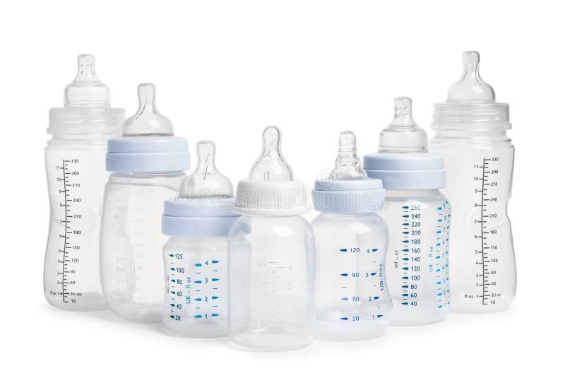 Empty Feeding Bottle for Baby Milk Isolated on White Stock Image ...