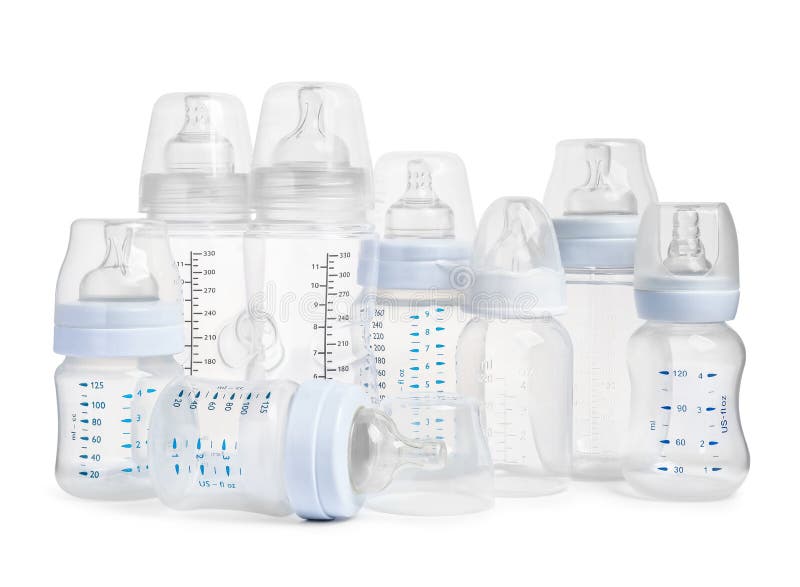 Empty Feeding Bottle for Baby Milk Isolated on White Stock Image ...