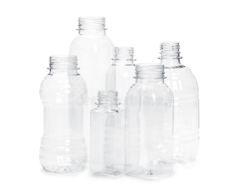 Many Different Empty Plastic Bottles Isolated on White Background Stock ...