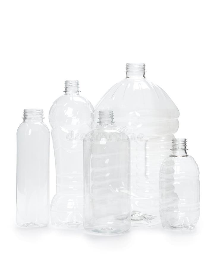 Two Empty New Plastic Bottle Isolated on White Background Stock Photo ...