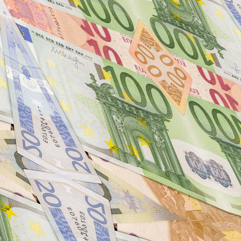 Many Different Euro Bills. Back Side Stock Image - Image of commerce ...