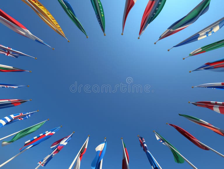 Many Different Flags Bottom View Stock Photo - Image of blue, harmony ...