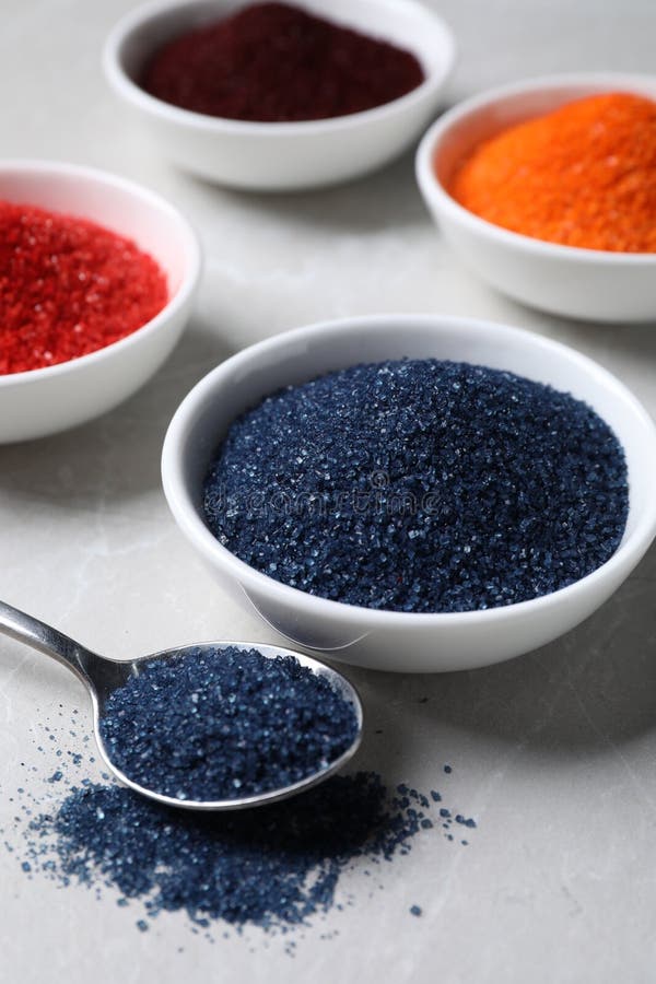 Many Different Food Coloring on Light Grey Table Stock Image - Image of ...