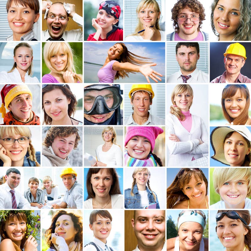 Many different human faces stock image. Image of career - 21328077