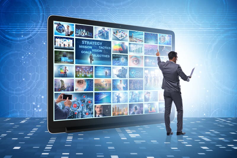 Many Different Images in Video Streaming Concept Stock Image - Image of ...