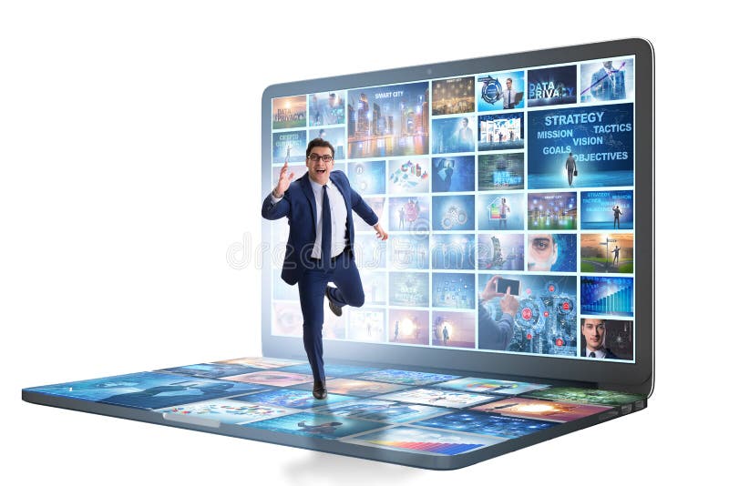 Many Different Images in Video Streaming Concept Stock Photo - Image of ...