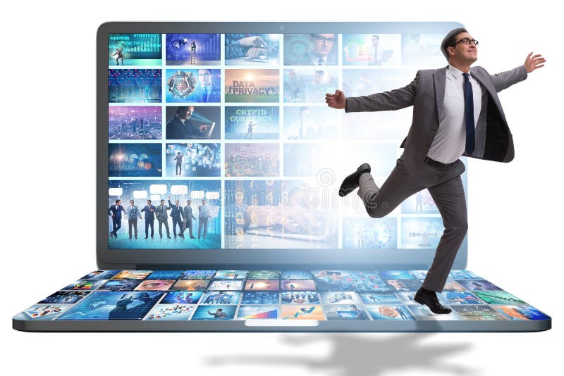Many Different Images in Video Streaming Concept Stock Image - Image of ...
