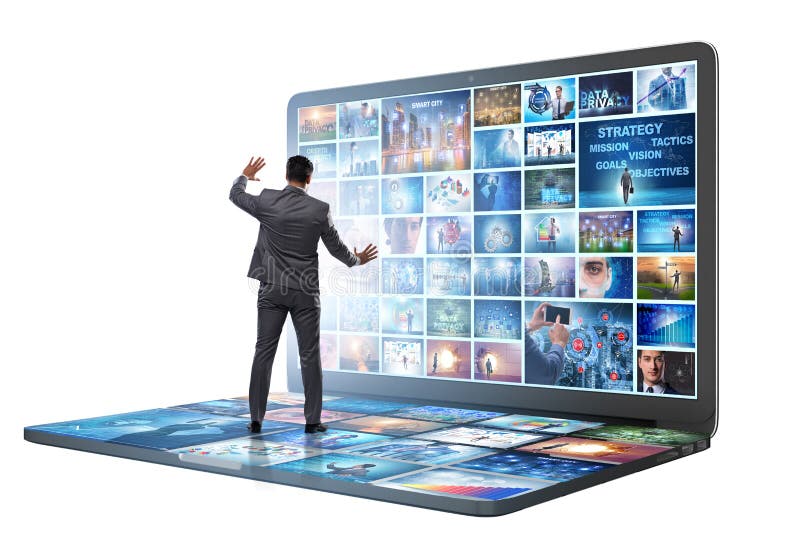 Many Different Images in Video Streaming Concept Stock Photo - Image of ...