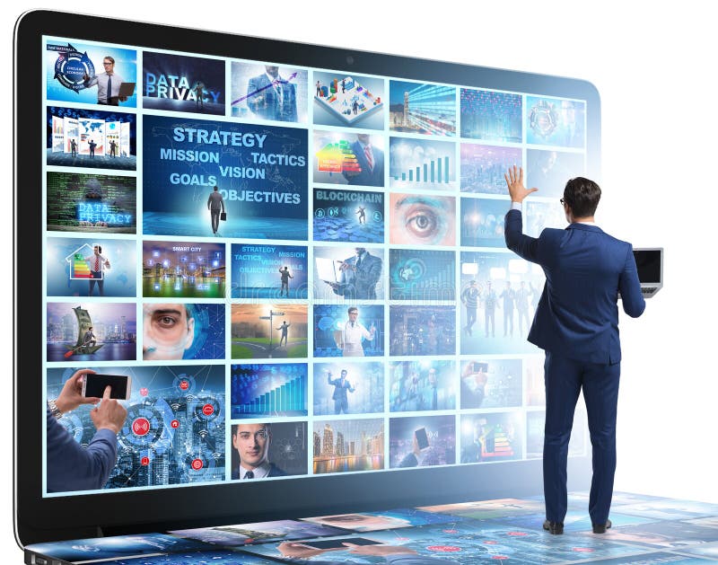 Many Different Images in Video Streaming Concept Stock Image - Image of ...