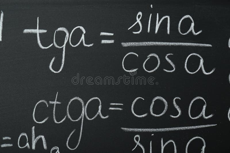 Many Different Math Formulas Written on Chalkboard, Closeup Stock Image ...