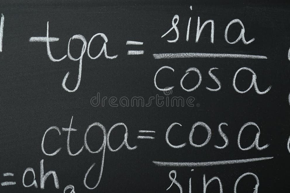Many Different Math Formulas Written on Chalkboard, Closeup Stock Image ...
