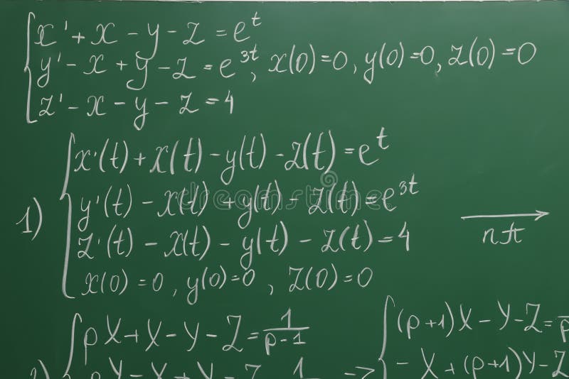 Many Different Math Formulas Written on Chalkboard Stock Photo - Image ...