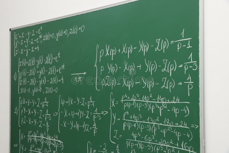 Many Different Math Formulas Written on Chalkboard Stock Photo - Image ...