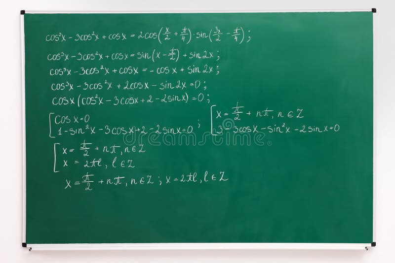 Math Formulas on Green Chalkboard AI Generative Stock Illustration ...