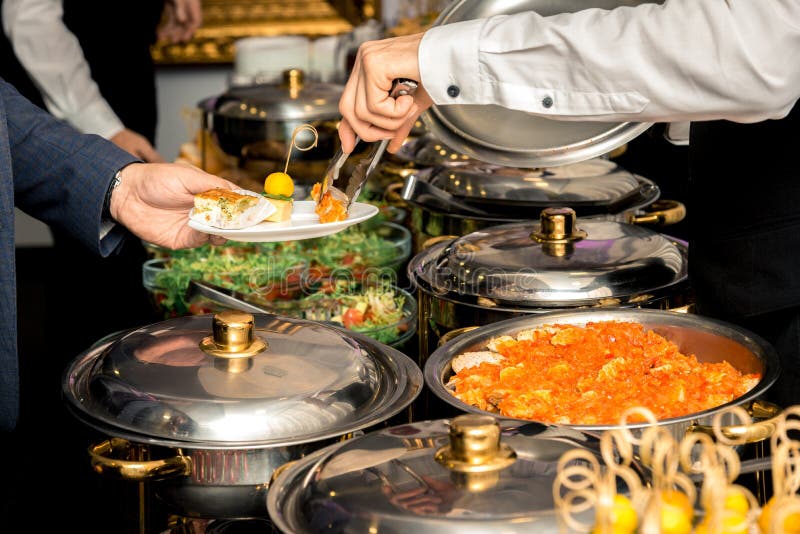 Many Different Meat Canapes for the Whole Frame. Horizontal Frame Stock ...