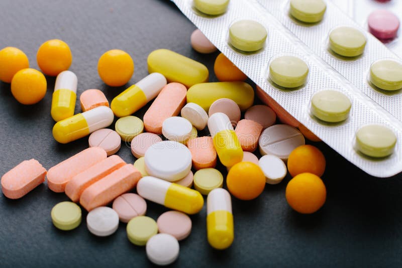 Many Different Medicines, Tablets, Tablets, Capsules. Stock Image ...