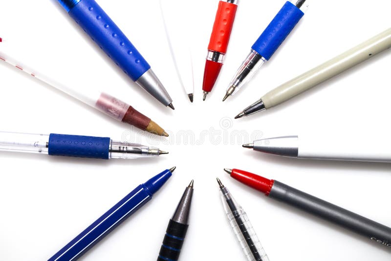 Different Multi-colored Pens Stock Image - Image of pens, education ...