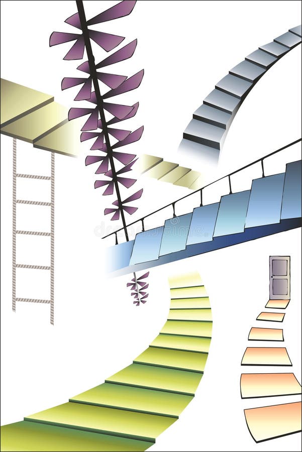 Many Different Multicolored Stairs Stock Vector - Illustration of climb ...