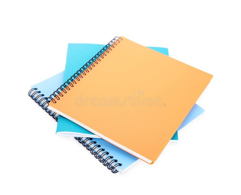 Many Different Notebooks Isolated on White. School Stationery Stock ...