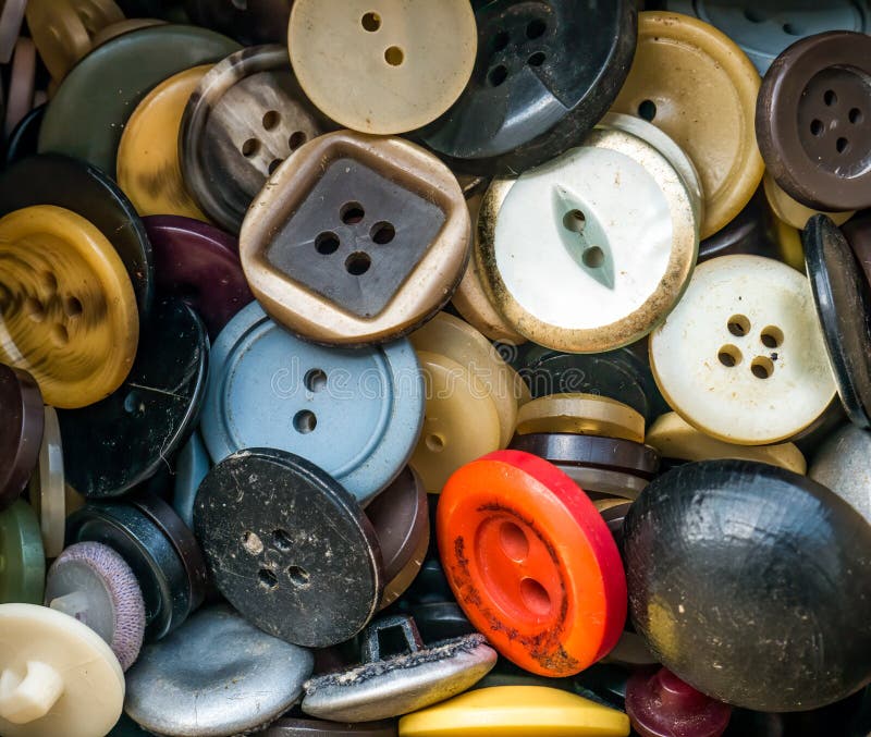 Many Different Old Vinatge Sewing Buttons Stock Image - Image of ...