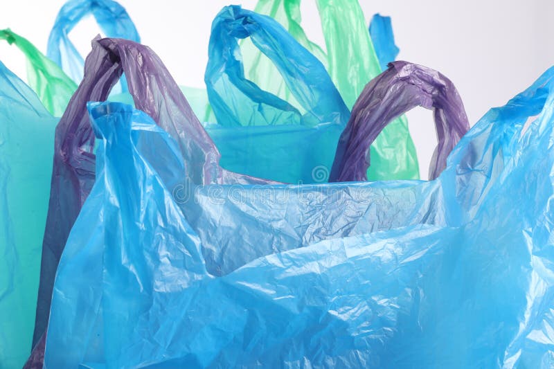 Many Different Plastic Bags on White Background Stock Photo - Image of ...