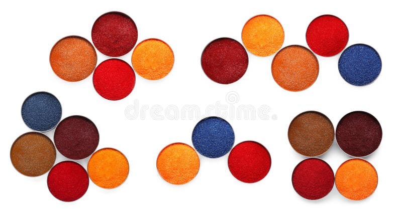 Many Different Powdered Food Coloring Isolated on White, Top View Stock ...