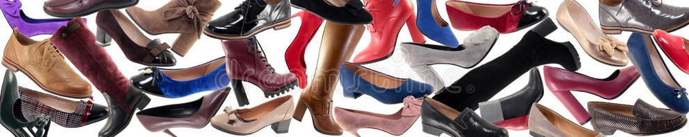 Many Different Shoes, Header. Stock Image - Image of fashion, collage ...