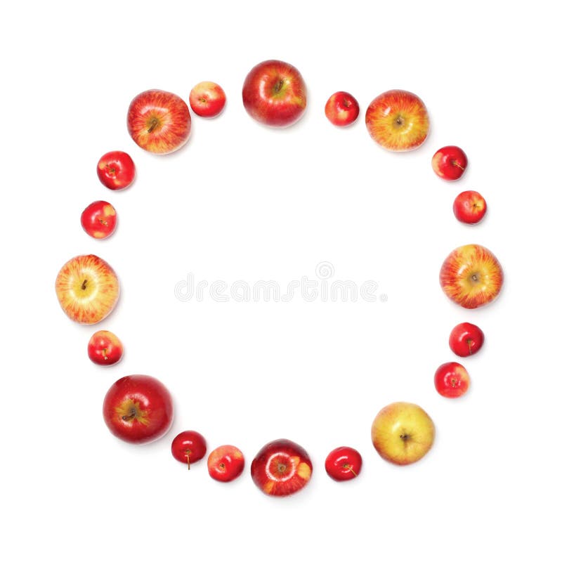 Circle of Apples and Pears Isolated on White Stock Image - Image of ...