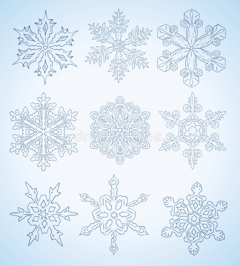 Many different snowflakes stock vector. Illustration of lace - 45634065