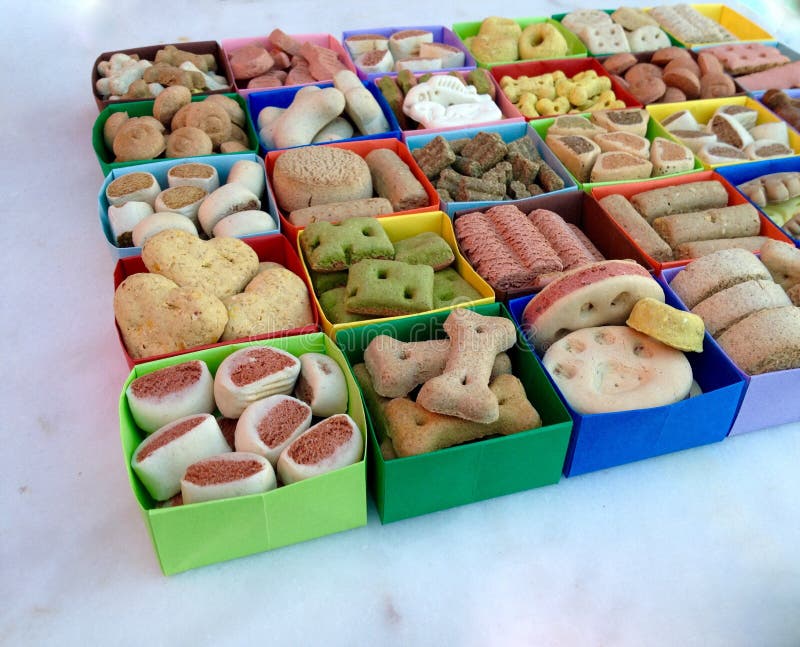 Many Different Sorts of Dry Dog Food Stock Photo - Image of plate, bowl ...