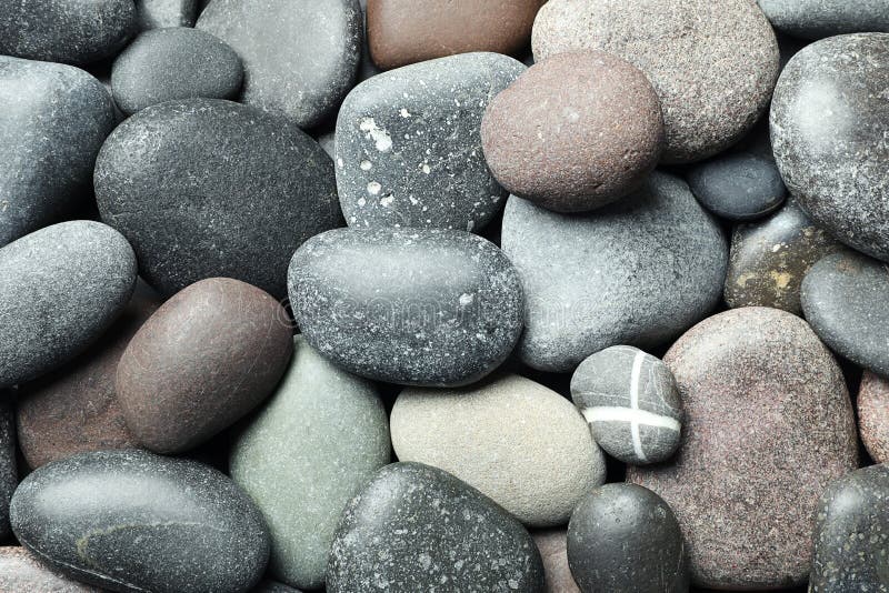 Many Different Stones As Background, Top View Stock Image - Image of ...