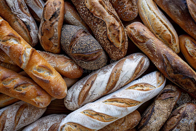 Many Different Types of Bread Loaves Stock Illustration - Illustration ...