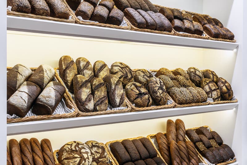 Many Different Types of Bread. Wholegrain, Round, Rolls and Loaves ...