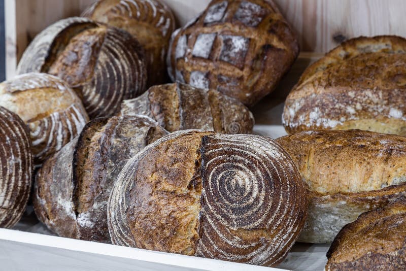 Many Different Types of Bread. Wholegrain, Round, Rolls and Loaves ...