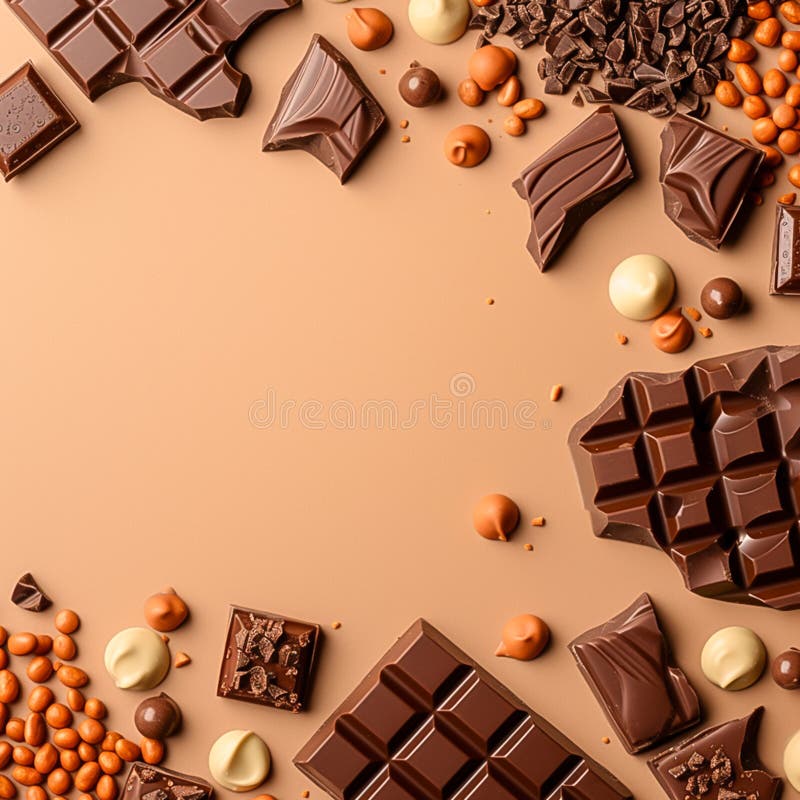 Many Different Types of Chocolates and Nuts on the Table Stock ...