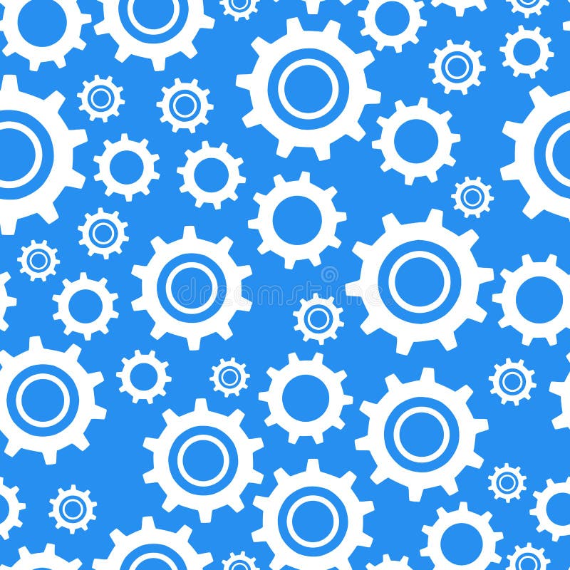 Many Different Types Cogwheel, White Icons on Blue Stock Vector ...